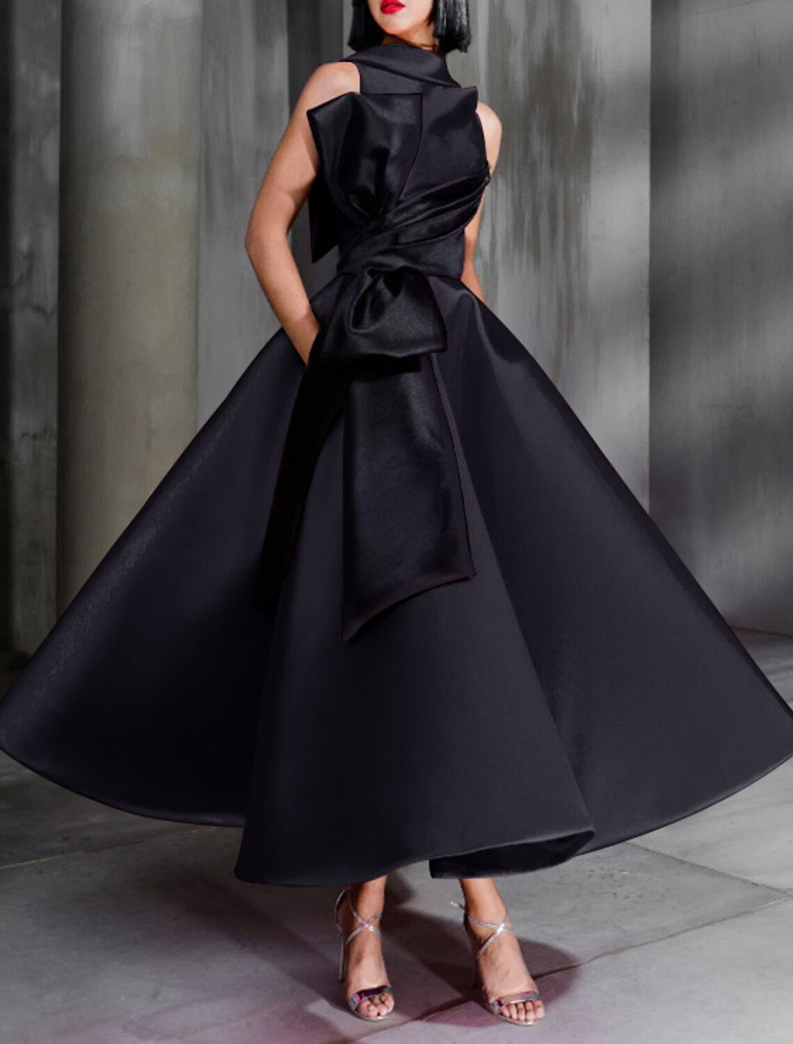 Ball Gown Color Block Celebrity Style Elegant Prom Formal Evening Birt ...