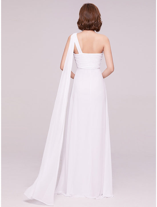 Plus Size Wedding Guest Formal Evening Dress One Shoulder Backless Sle ...